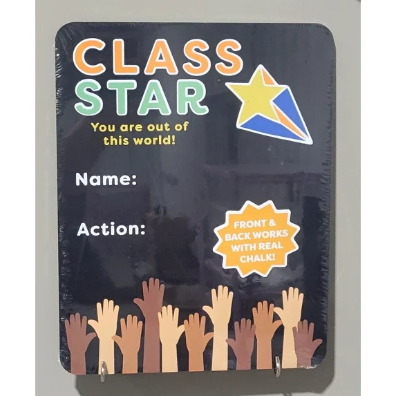 Class Star 11.5" X 9" Reversible School Chalkboard Printed Front ...