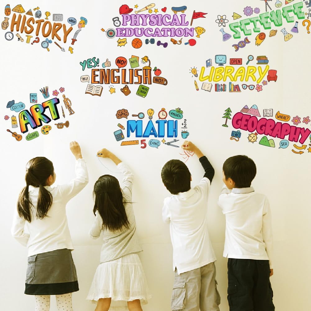 Class Subject Wall Sticker Learning Wall Decals Classroom Subjects Peel ...