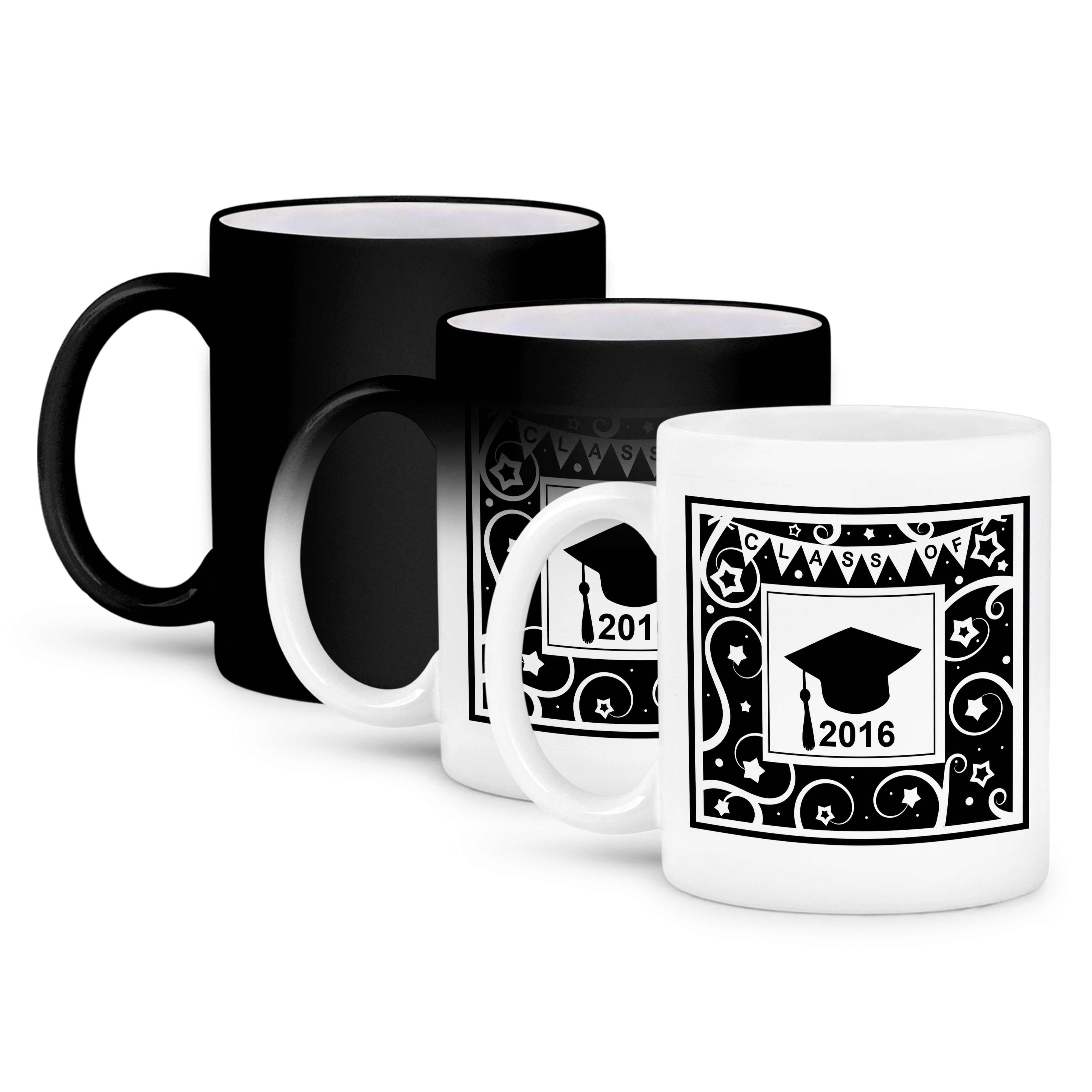 3dRose, Class of 2016 graduation memento - black and white graduate hat ...