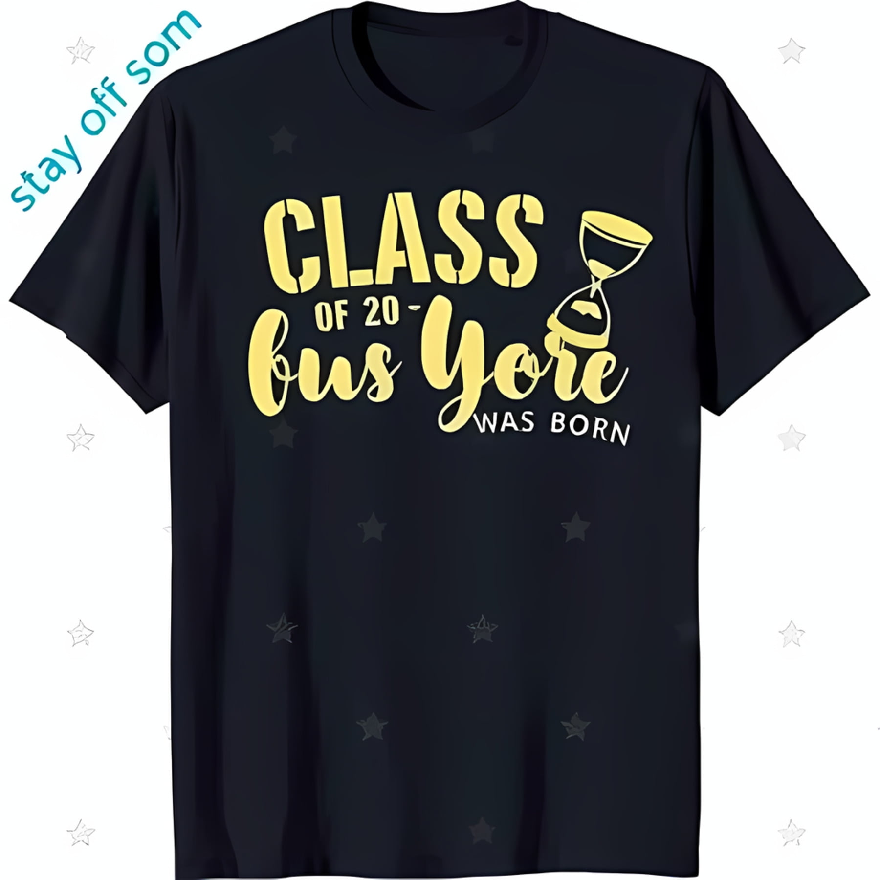 Class of 2020 Black T-Shirt with Fun Yellow Graphic Print Unique '20 ...