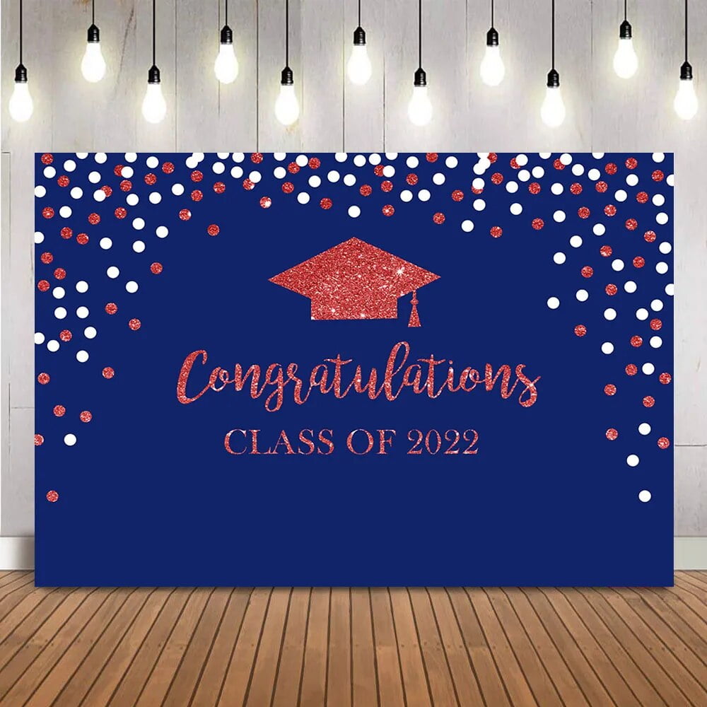 Class of 2022 Backdrop Rose Gold Glitter Congratulations Background for ...