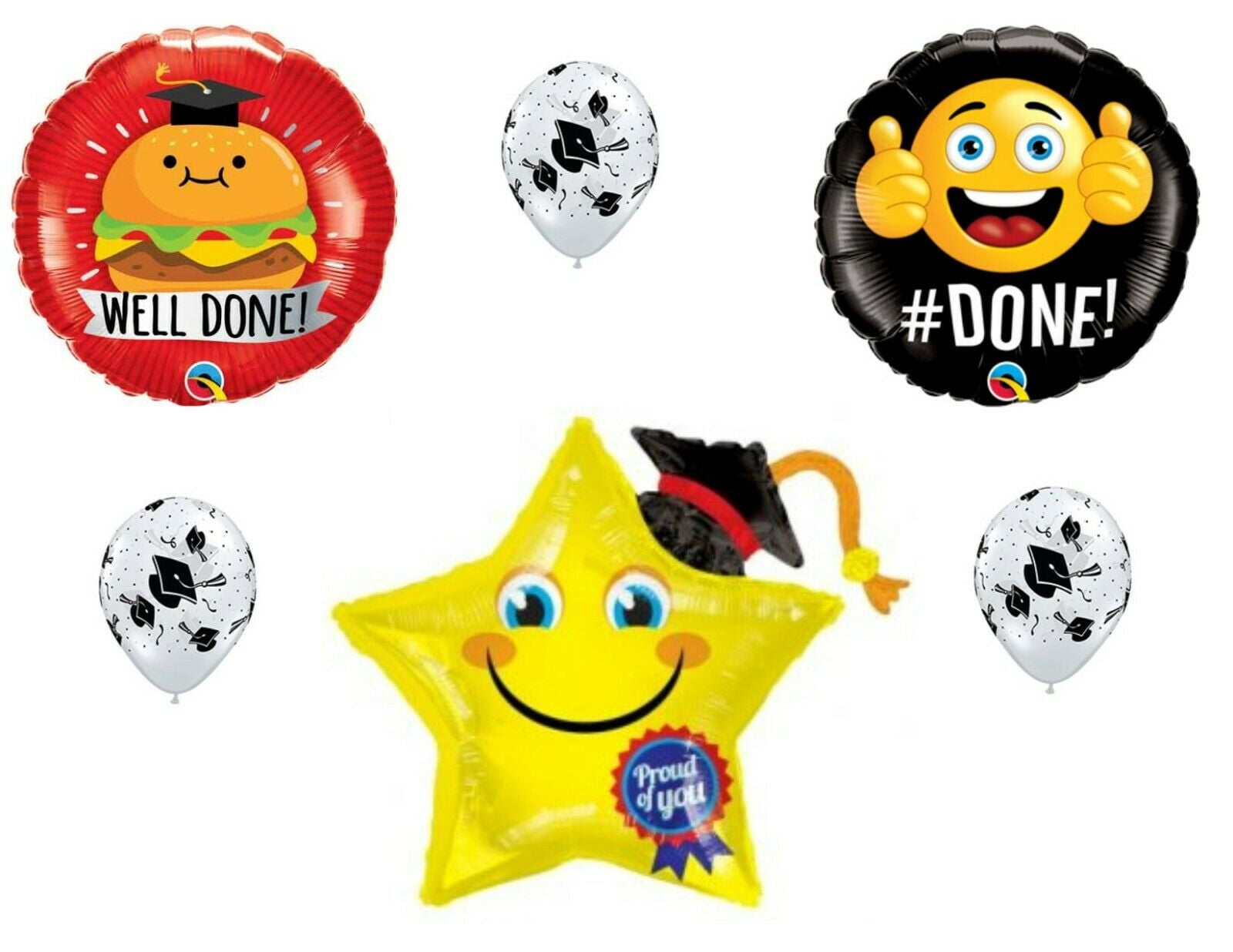 Class of 2022 Well Done Burger Smiley Face Graduation Cap Party ...