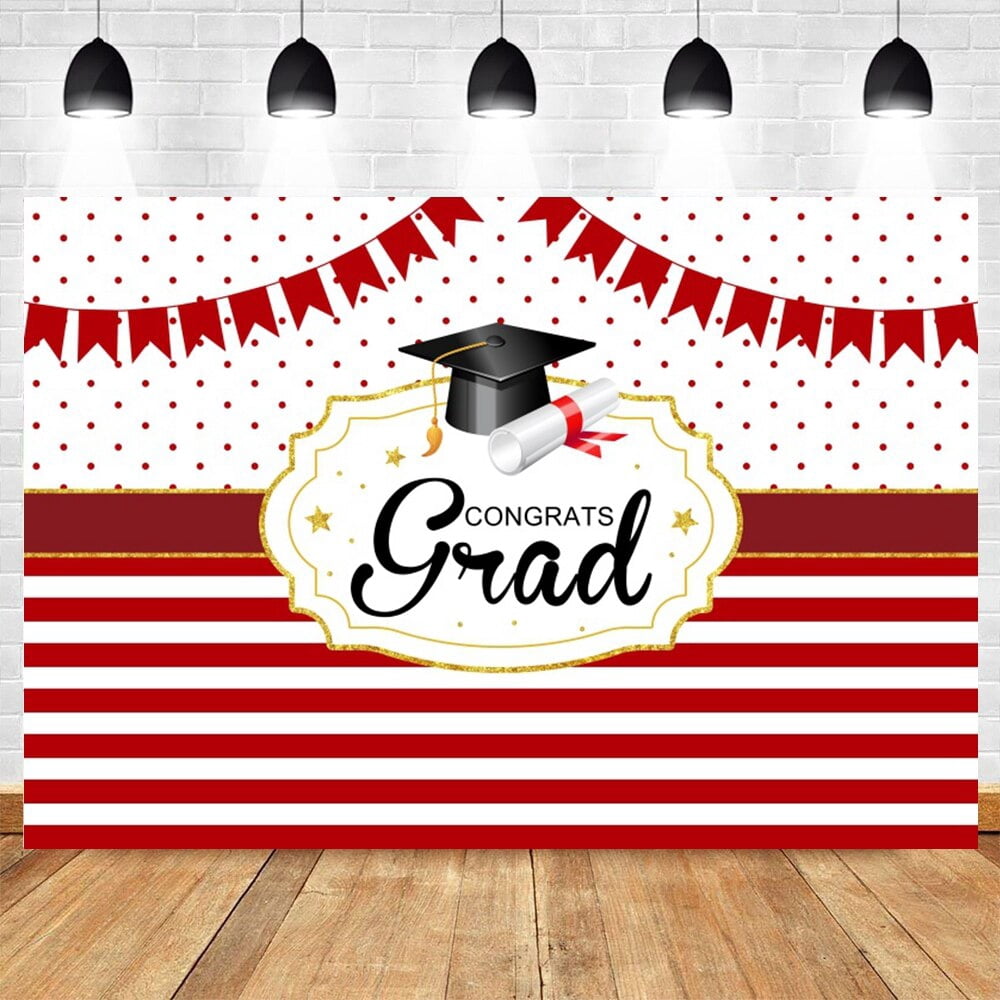Class of 2023 Graduation Backdrop Black Gold Glitter Balloons Congrats ...