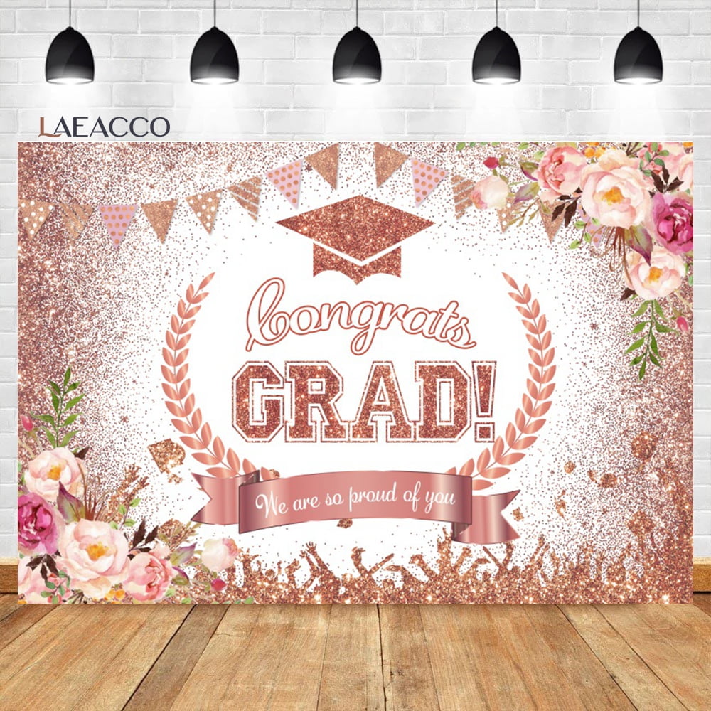 Class of 2024 Backdrop Royal Blue and Gold Glitter Congrats Grad Party ...