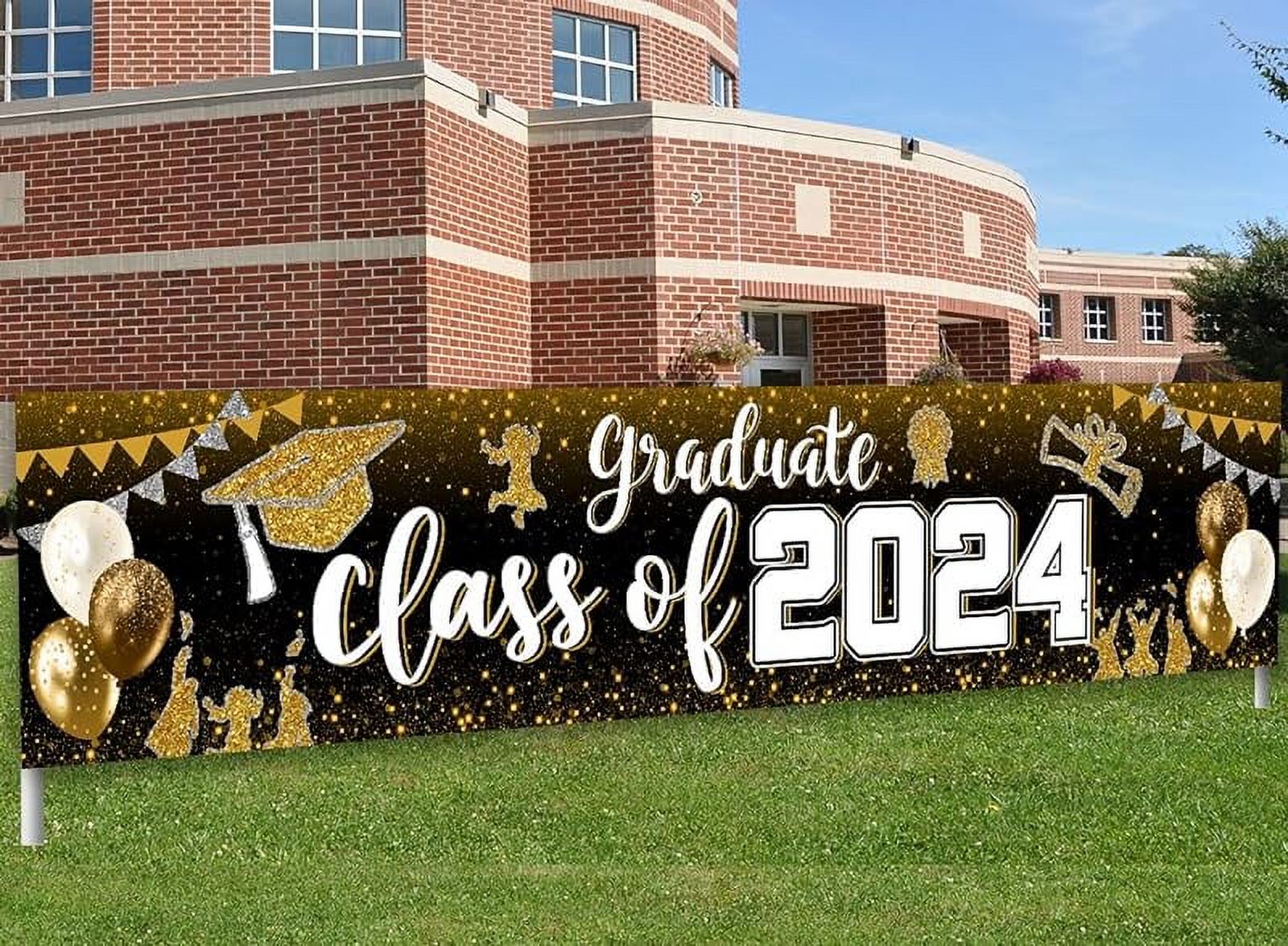 Class of 2024 Banner Decoration-Graduation Party Supplies,Blue Large ...