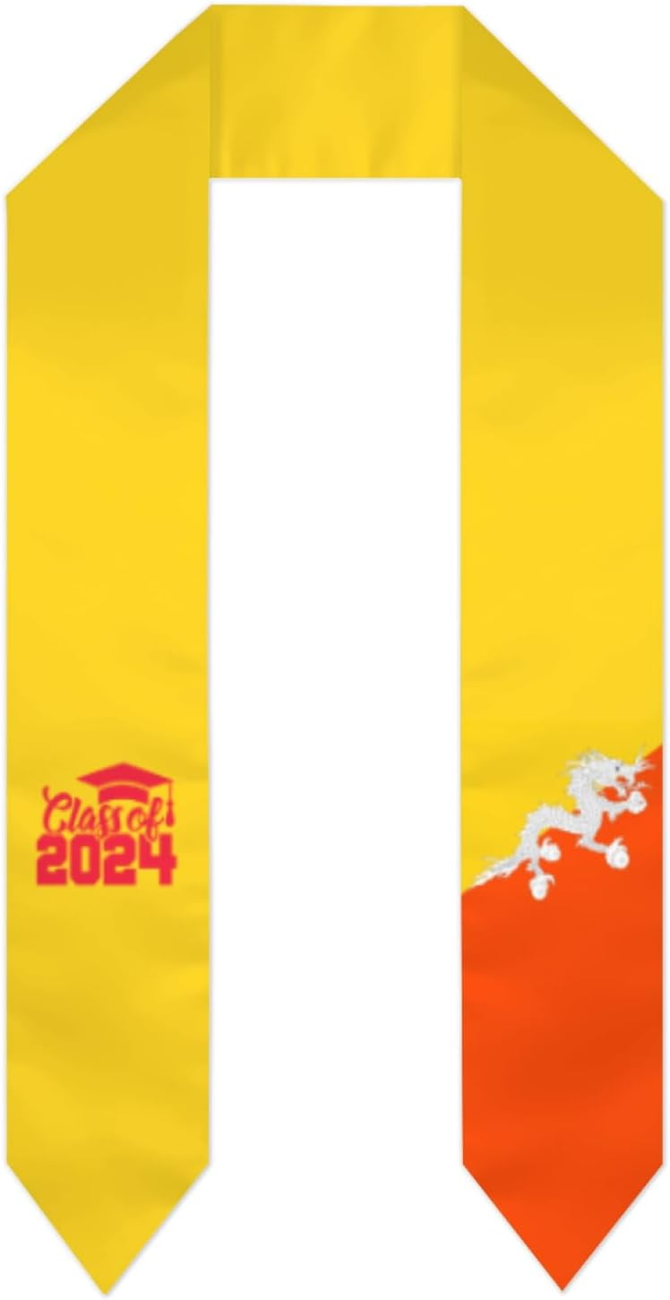 Class of 2024 Bhutan Flag Graduation Stoles Shawl Sash Scraf For Study ...