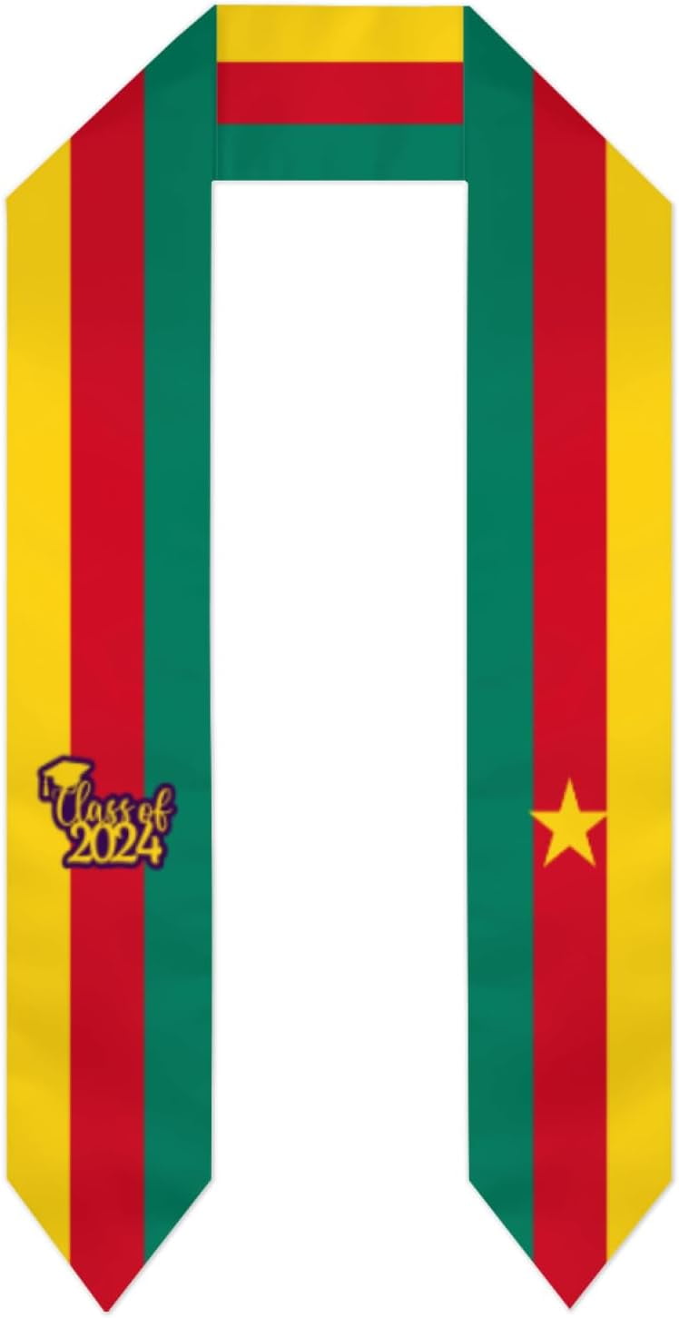Class of 2024 Cameroon Flag Graduation Stoles Shawl Sash Scraf For ...