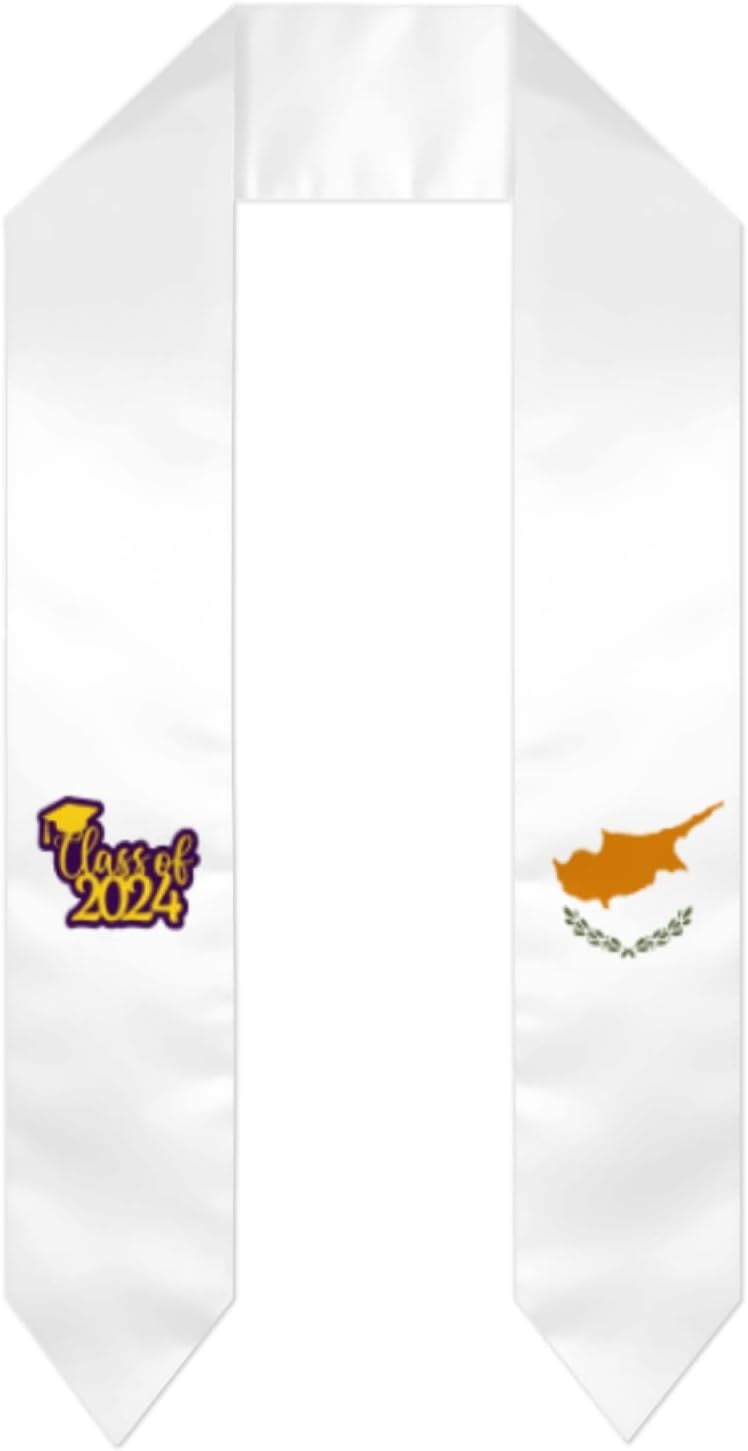 Class of 2024 Cyprus Flag Graduation Stoles Shawl Sash Scraf For Study ...