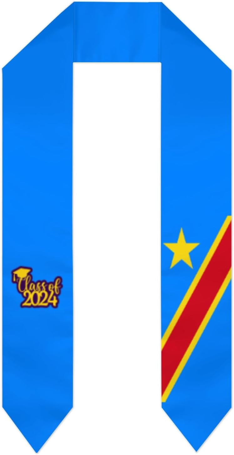 Class of 2024 Democratic Republic Congo Flag Graduation Stoles Shawl ...
