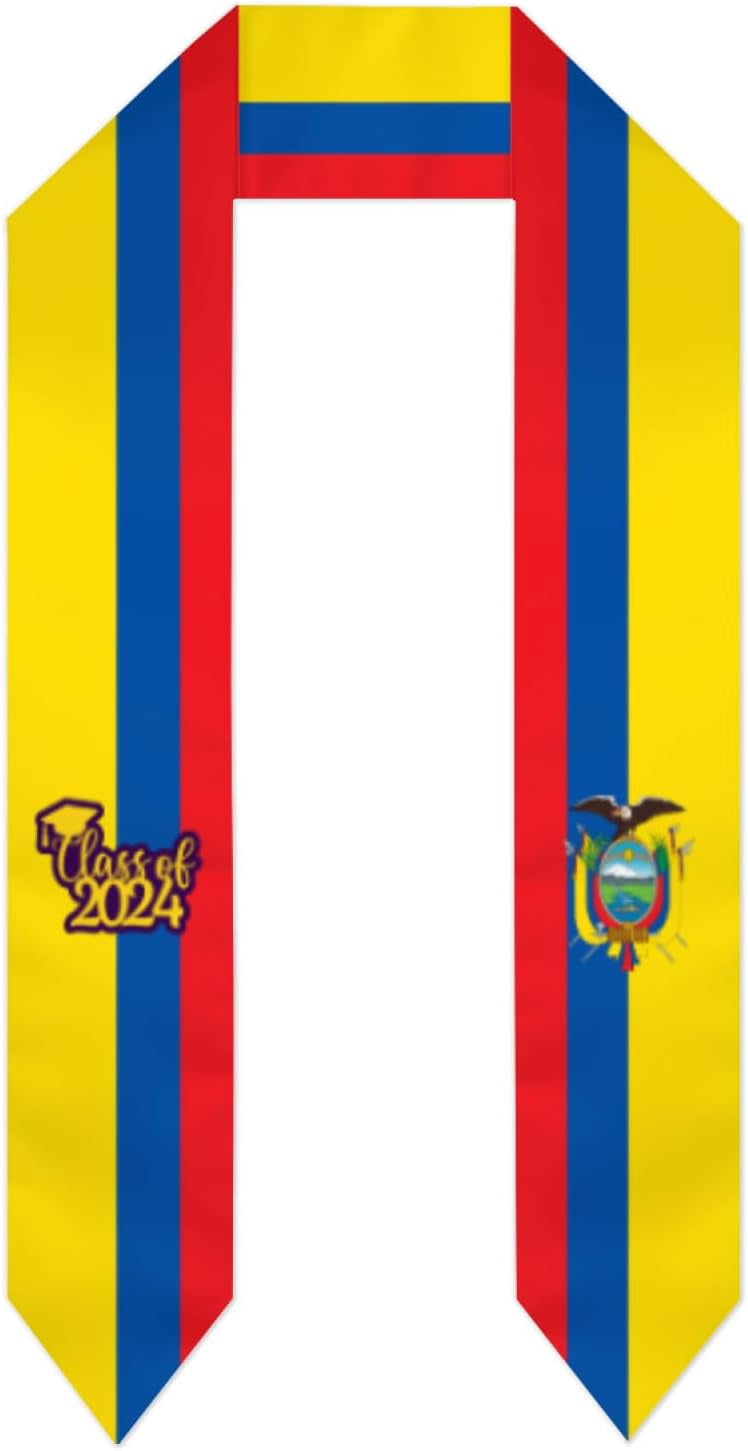 Class of 2024 Ecuador Flag Graduation Stoles Shawl Sash Scraf For Study ...