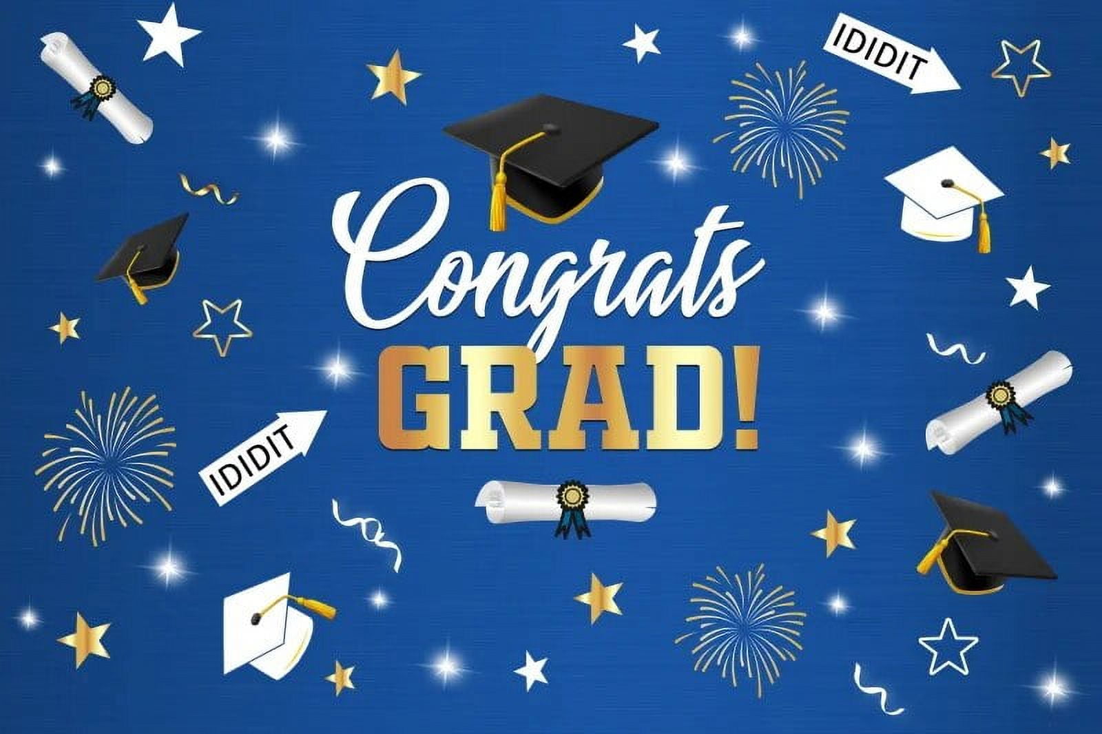 Class of 2024 Graduation Backdrop Black And Gold Balloon Congrat Grad ...