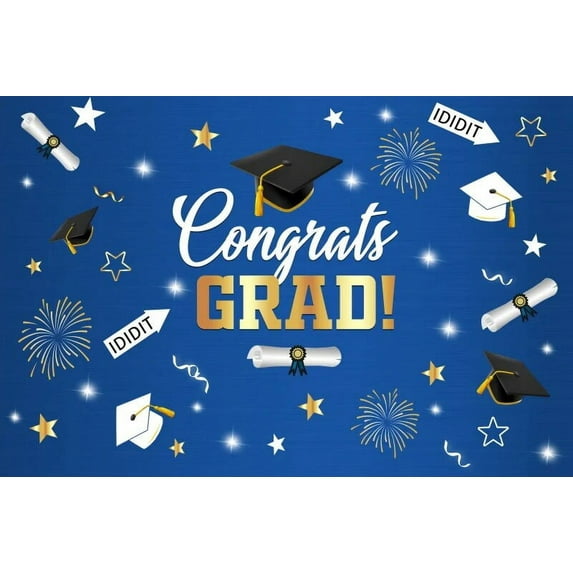 Class of 2024 Graduation Backdrop Black And Gold Balloon Congrat Grad ...