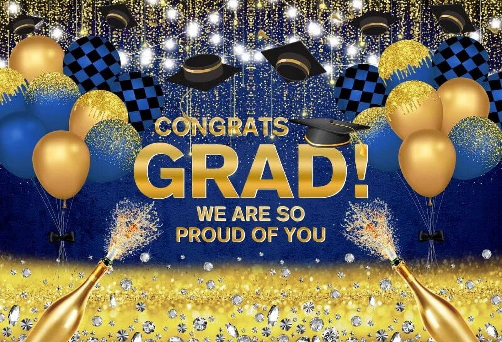 Class of 2024 Graduation Backdrop Black And Gold Balloon Congrat Grad ...
