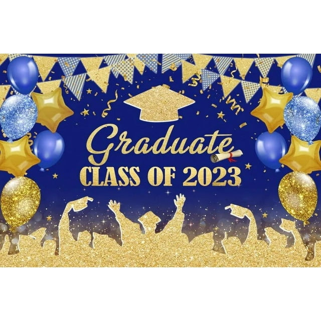 Class of 2024 Graduation Backdrop Black And Gold Balloon Congrat Grad ...