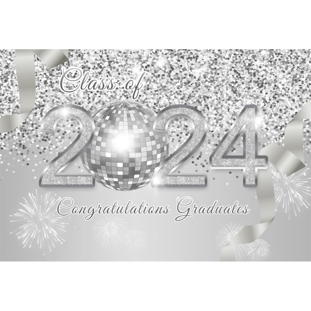 Class of 2024 Graduation Backdrop Black and Gold Glitter Balloons ...