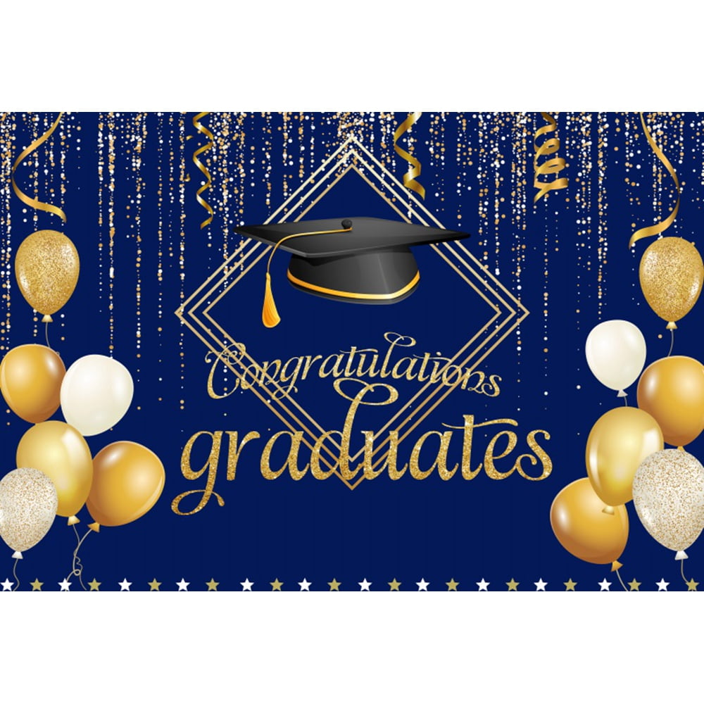Class of 2024 Graduation Backdrop Golden Glitter Balloon Custom ...
