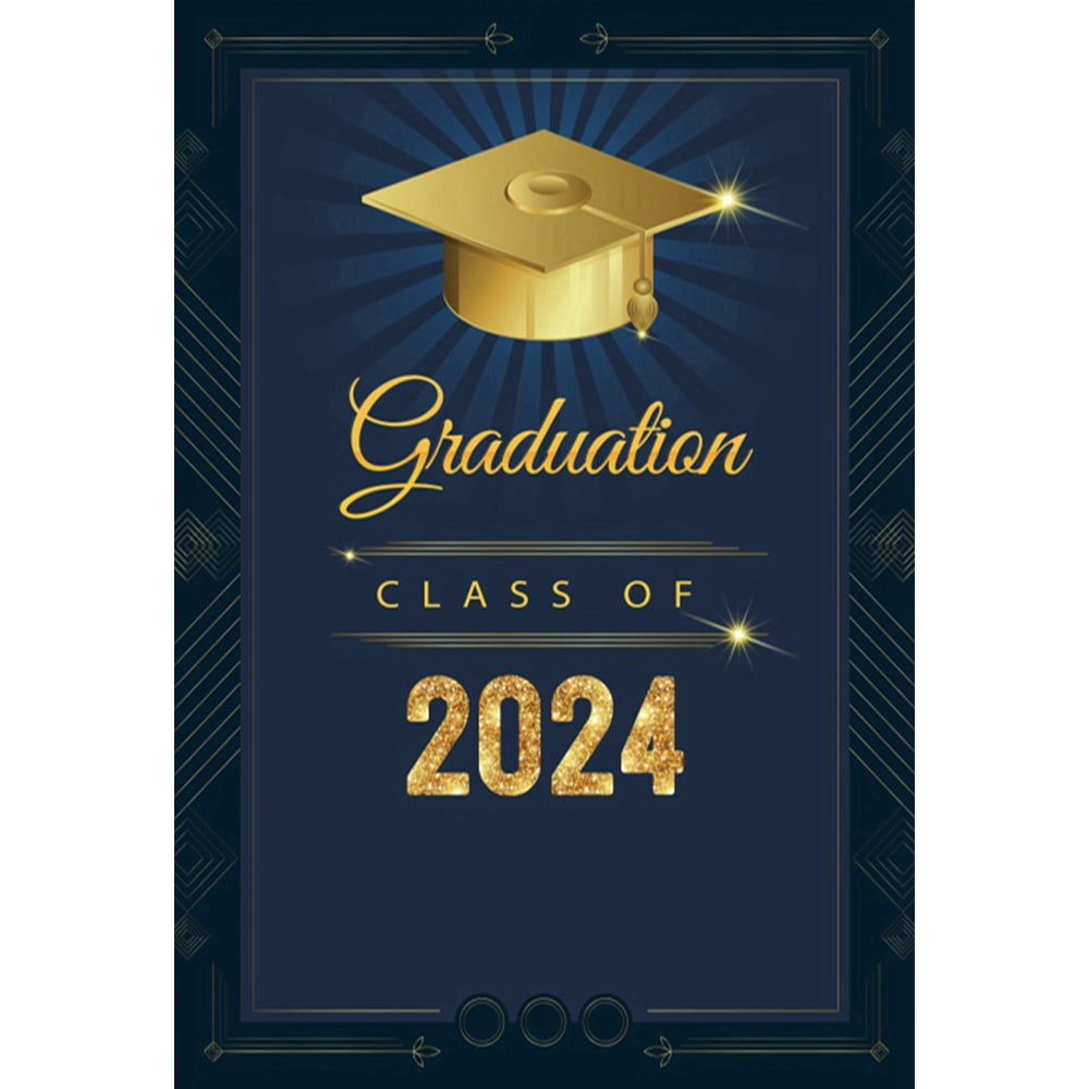 Class of 2024 Graduation Photography Backdrop Bachelor Cap Graduate ...