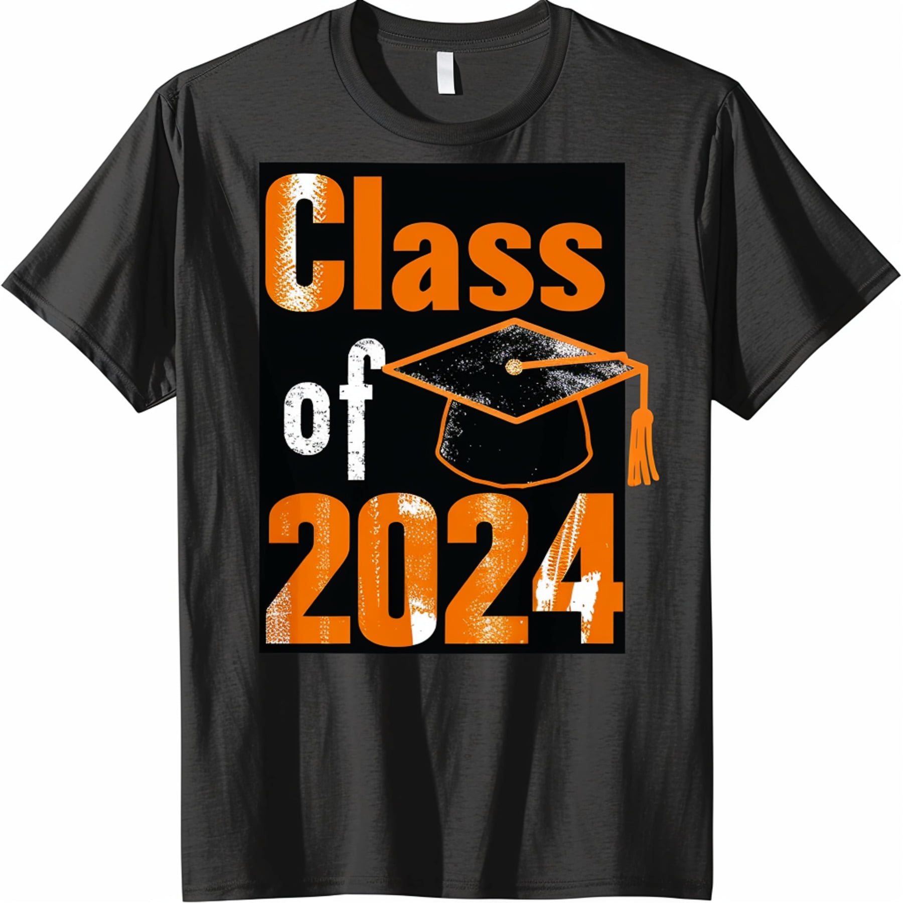 Class of 2024 Graduation T Shirt Vibrant Orange Design with Cap and ...
