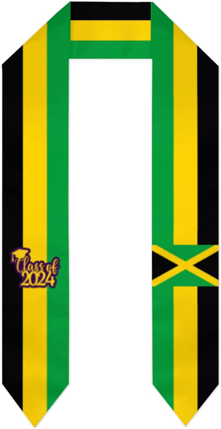 Class of 2024 High-Quality Jamaica Flag Graduation Stole/Shawl for ...