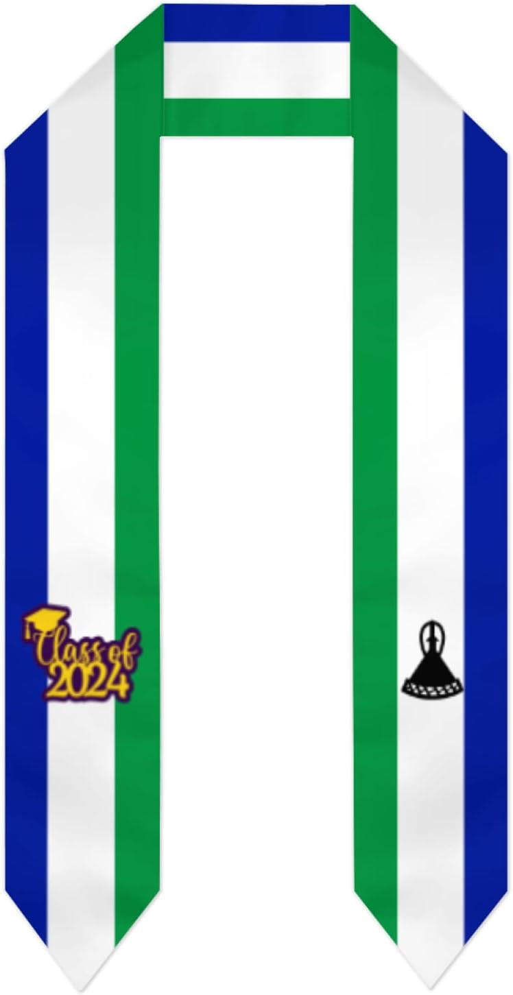 Class of 2024 Lesotho Flag Graduation Stoles Shawl Sash Scraf For Study ...