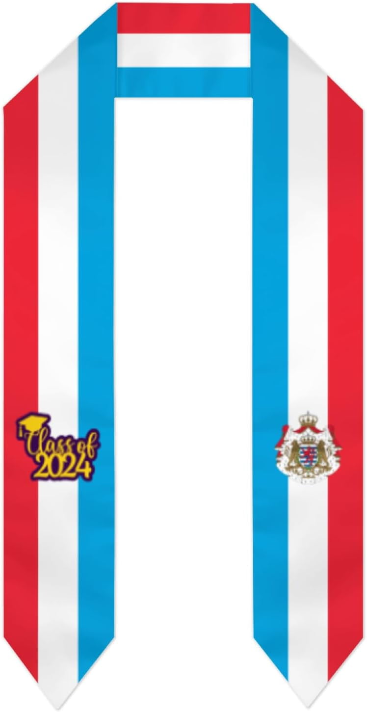 Class of 2024 Luxembourg Flag Graduation Stoles Shawl Sash Scraf For ...
