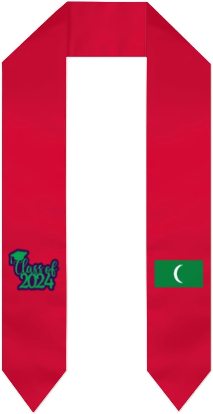 Class of 2024 Maldives Flag Graduation Stoles Shawl Sash Scraf For ...