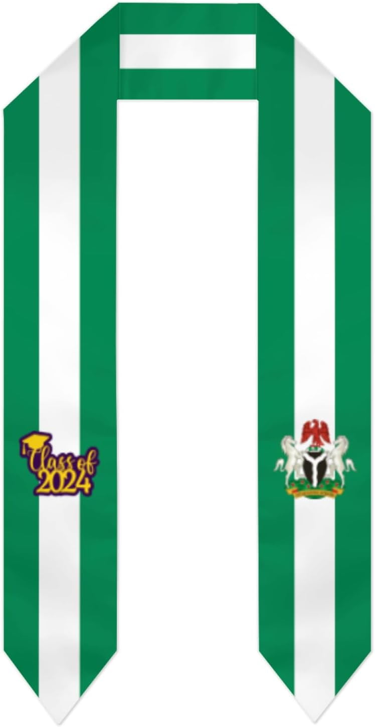 Class of 2024 Nigeria Flag Graduation Stoles Shawl Sash Scraf For Study ...