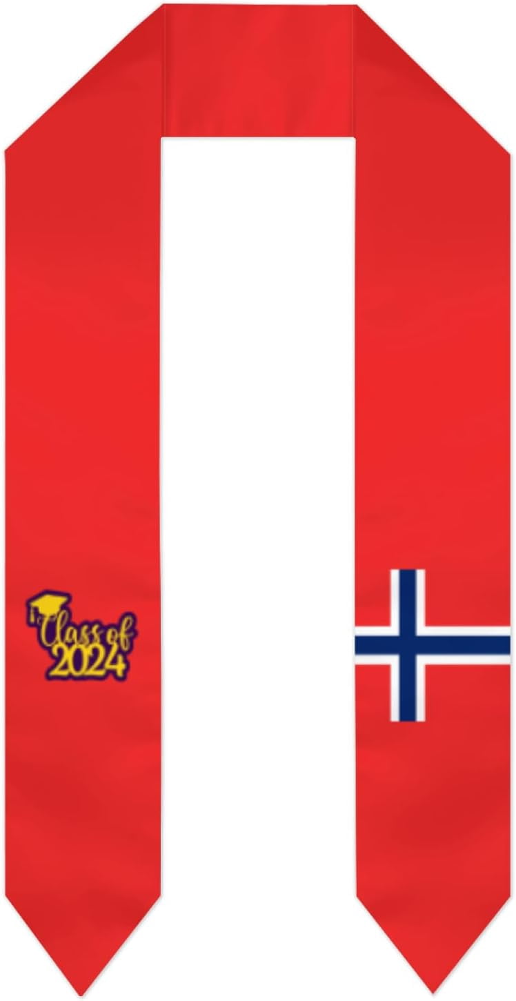 Class of 2024 Norway Flag Graduation Stoles Shawl Sash Scraf For Study ...