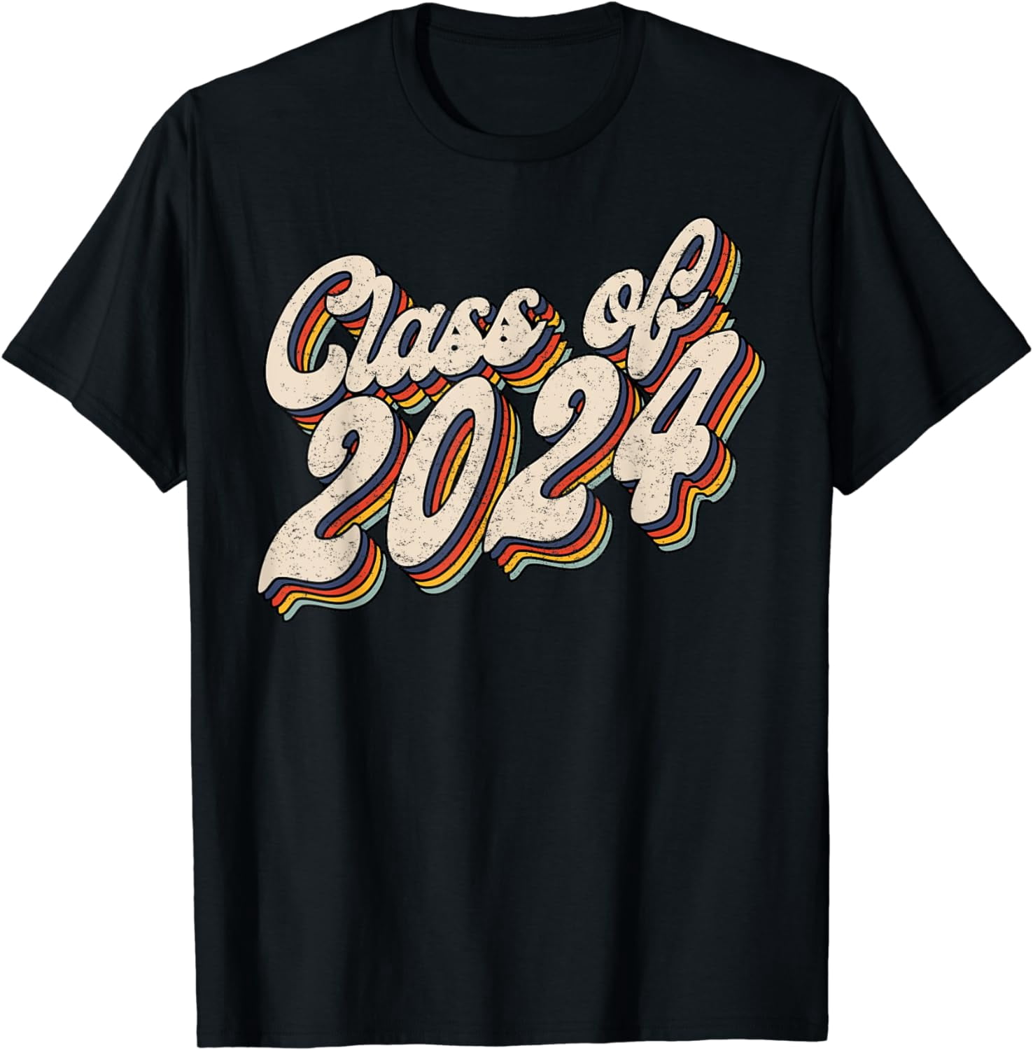 Class of 2024 Senior 2024 Graduation Retro Vintage Seniors Cotton T ...