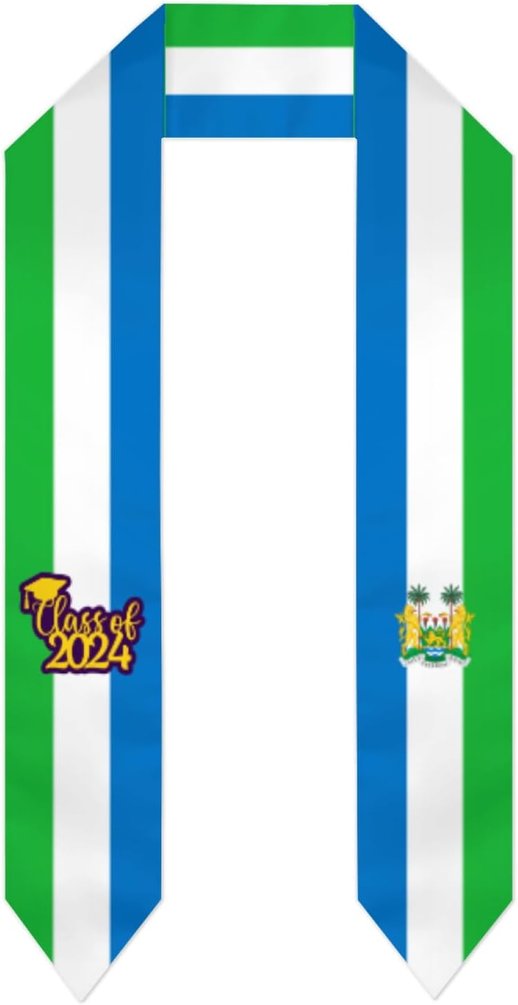 Class of 2024 Sierra Leone Flag Graduation Stoles Shawl Sash Scraf For ...