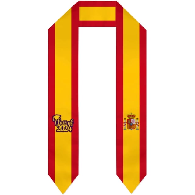 Class of 2024 Spain Flag Graduation Stoles Shawl Sash Scraf For Study ...