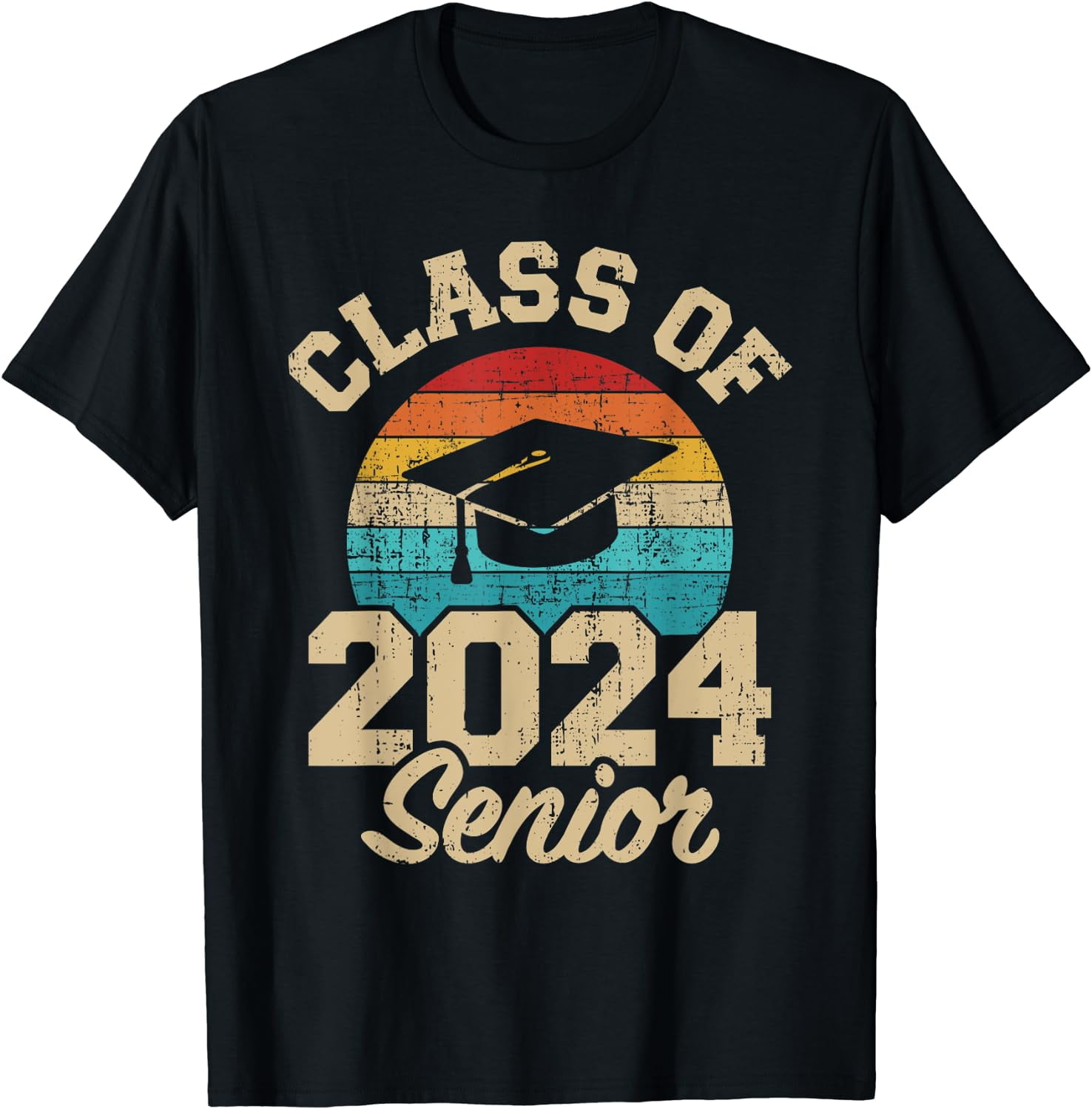 Class of 2024 senior vintage and retro T-Shirt Black Large - Walmart.com