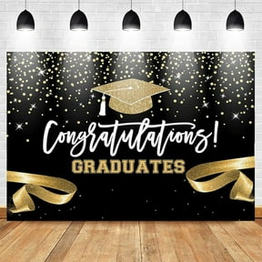 Graduation Photography Backdrop Banner,Black and Gold Graduation ...