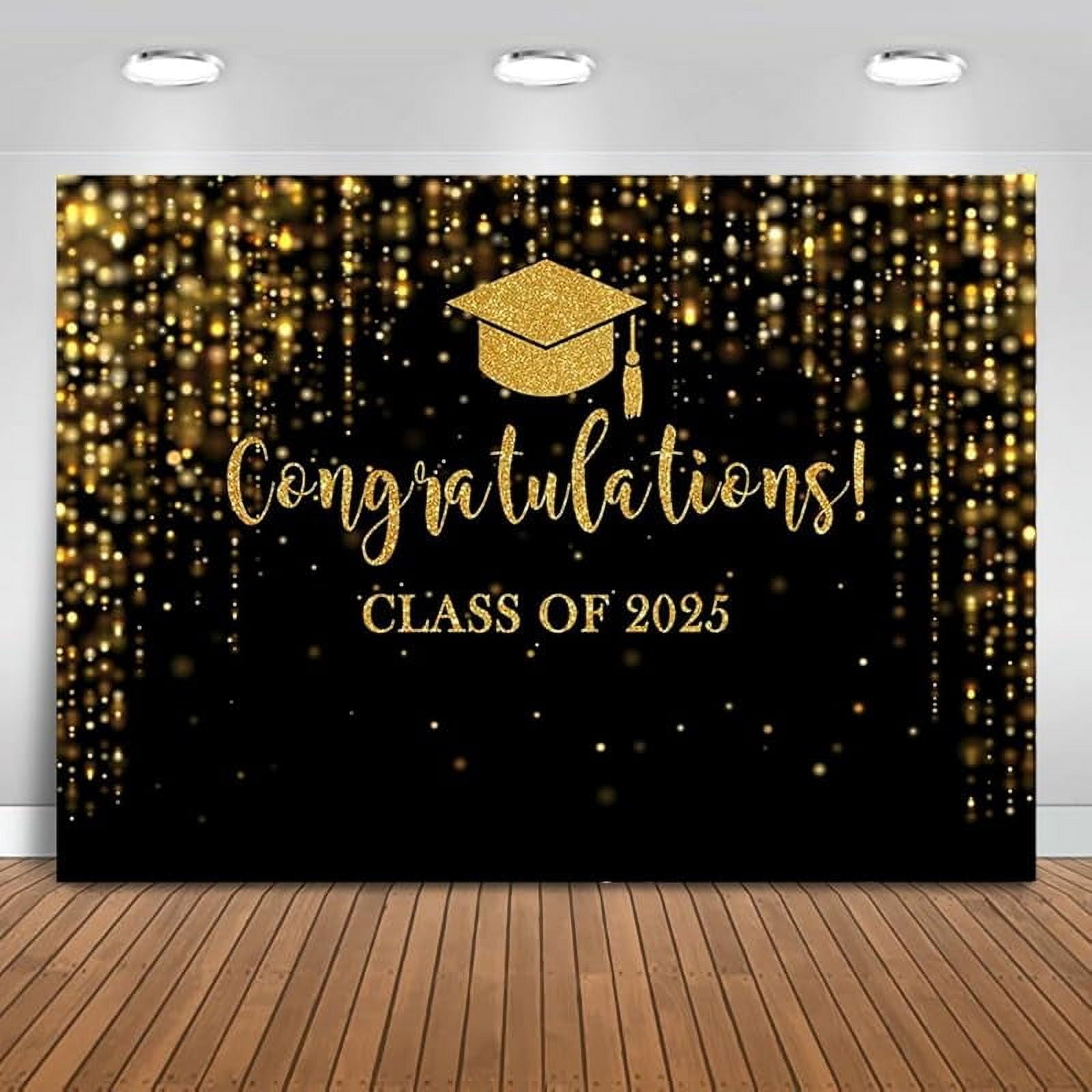 Class of 2025 Backdrop Glitter Bokeh Graduation Party Background 2025 Congrats Grad Prom Party ...