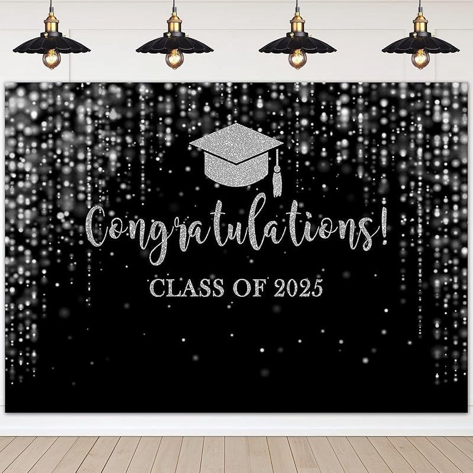 Class of 2025 Backdrop Glitter Bokeh Graduation Party Background 2025 ...