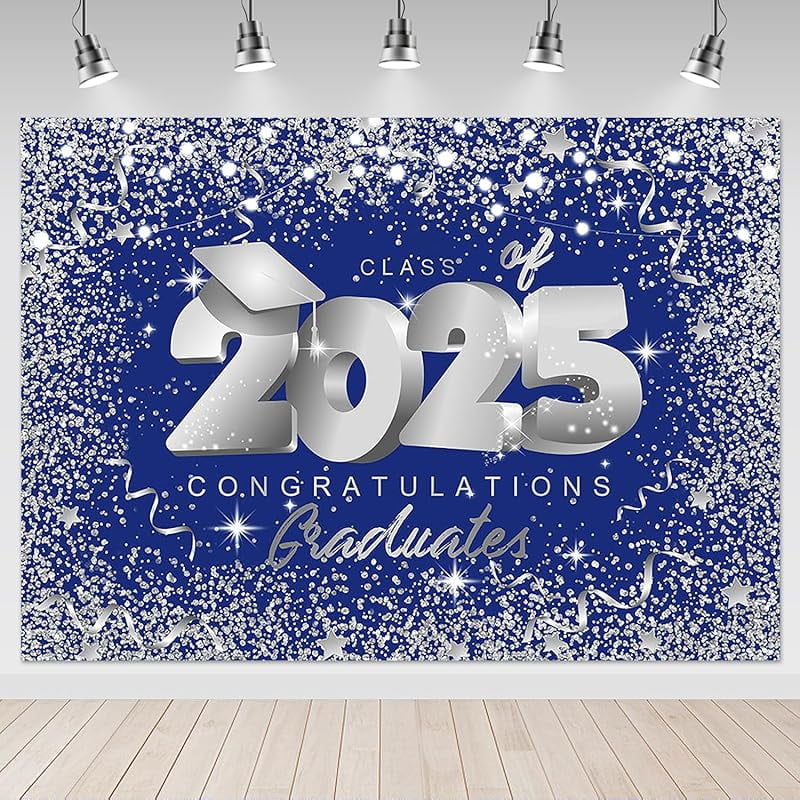 Class of 2025 Backdrop Graduation Royal Congrats Grad Party Photo ...