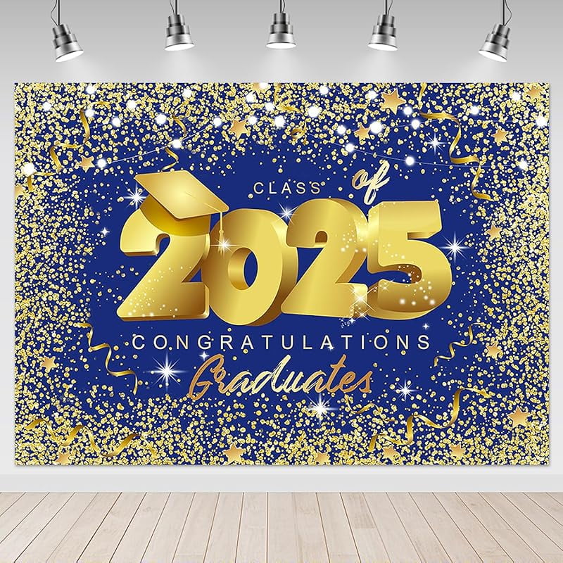 Class of 2025 Backdrop Graduation Royal Congrats Grad Party Photo ...