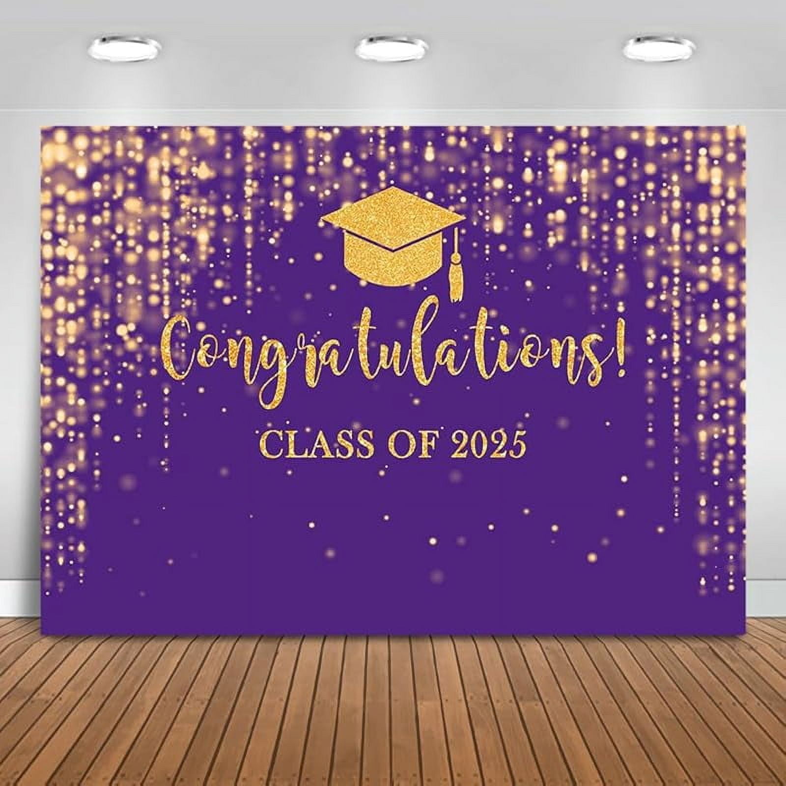 Class of 2025 Backdrop Rose Gold Glitter Bokeh Graduation Party ...