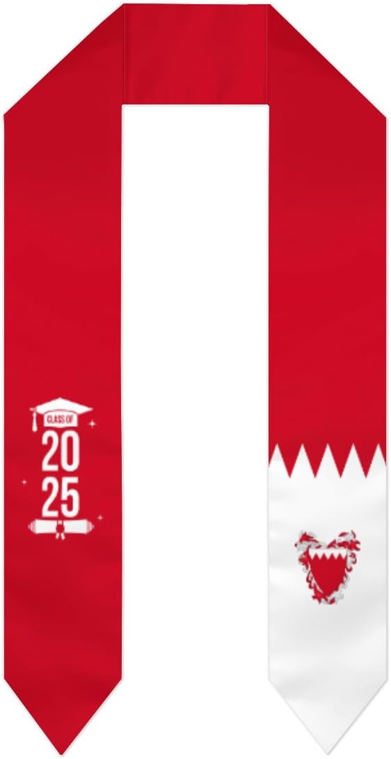 Class of 2025 Bahrain Flag Graduation Stoles Shawls Sash International ...