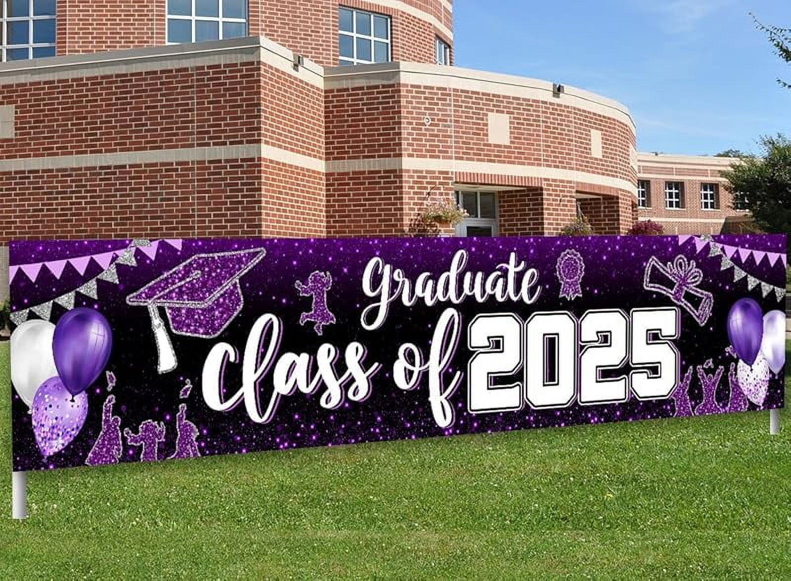 Class of 2025 Banner Decoration-Graduation Party Supplies,Blue Large ...