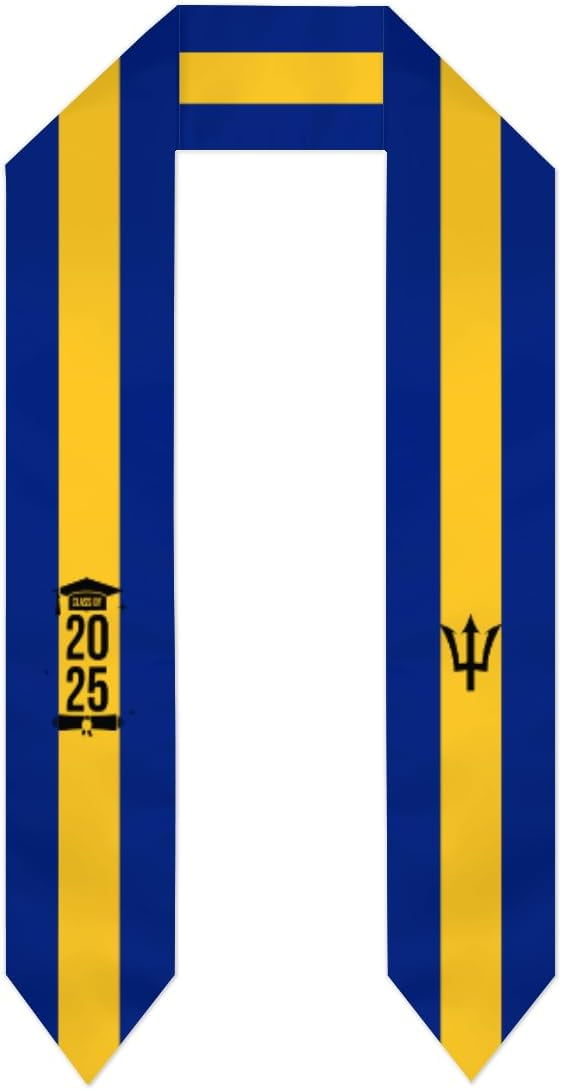 Class of 2025 Barbados Flag Graduation Stoles Shawls Sash International ...