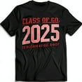 Class of 2025 Black T-Shirt with Bold Red Letters & Typewriter Font ...