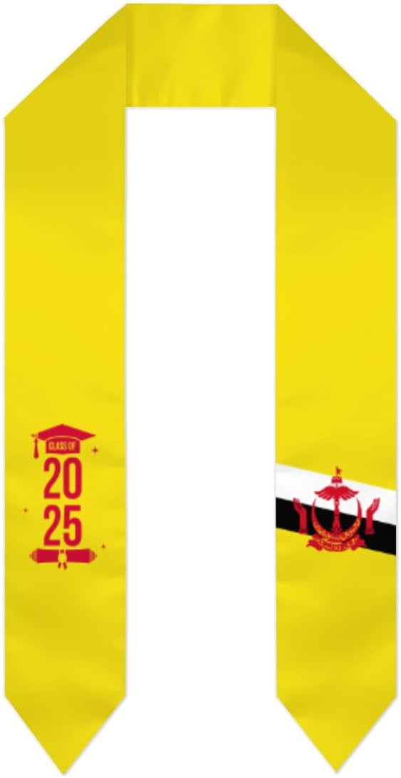 Class of 2025 Brunei Flag Graduation Stoles Shawls Sash International ...