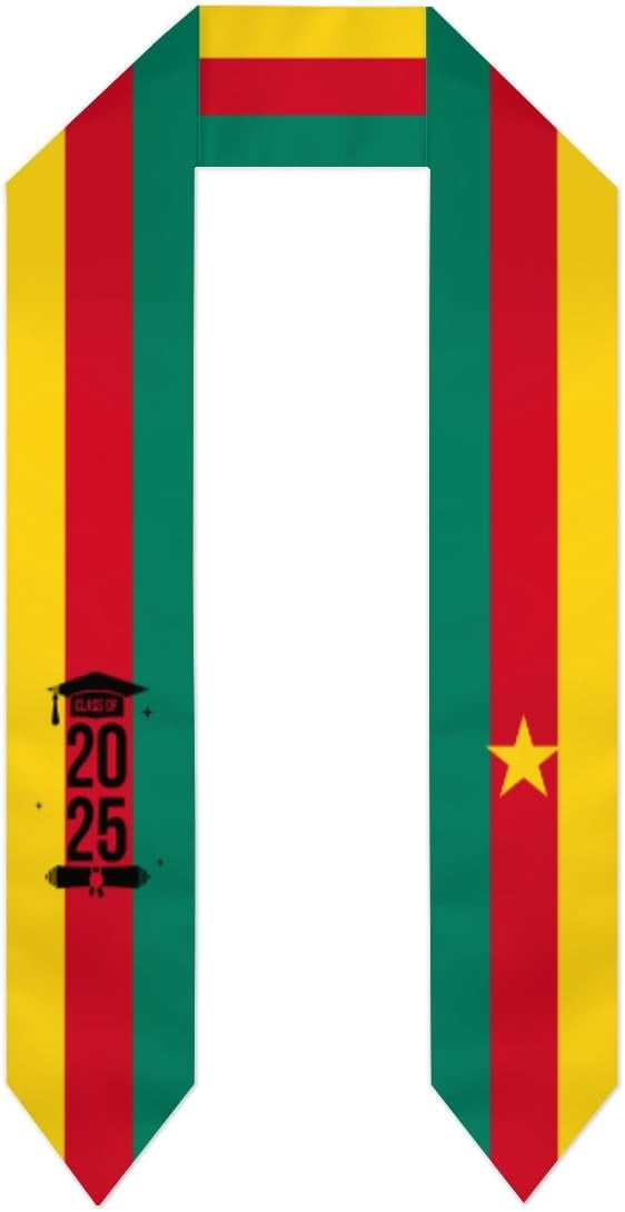 Class of 2025 Cameroon Flag Graduation Stoles Shawls Sash International ...