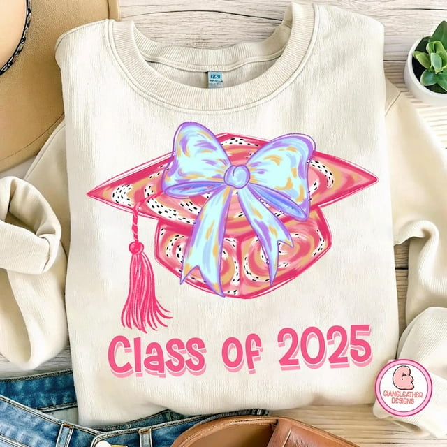 Class of 2025 Coquette Sweatshirt, Senior Graduation Brushstroke ...