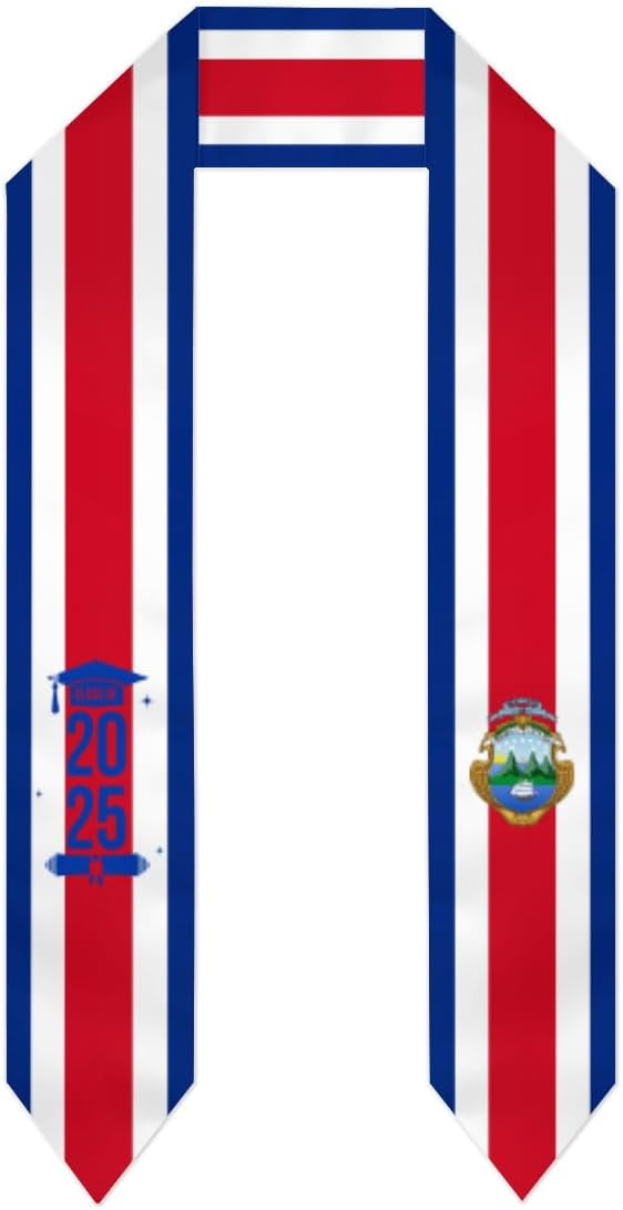 Class of 2025 Costa Rica Flag Graduation Stoles Shawls Sash ...