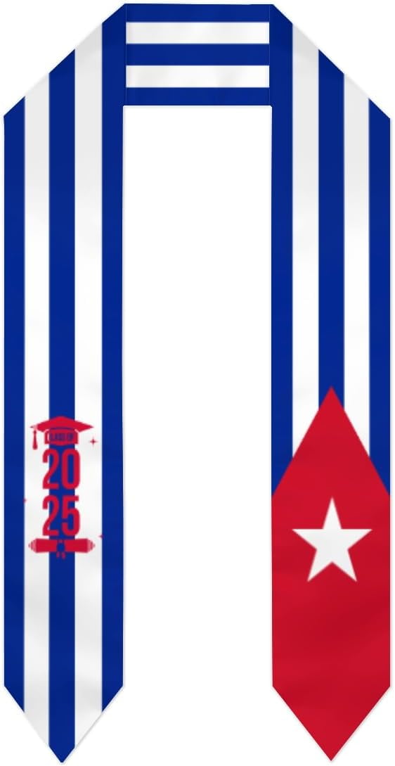 Class of 2025 Cuba Flag Graduation Stoles Shawls Sash International ...