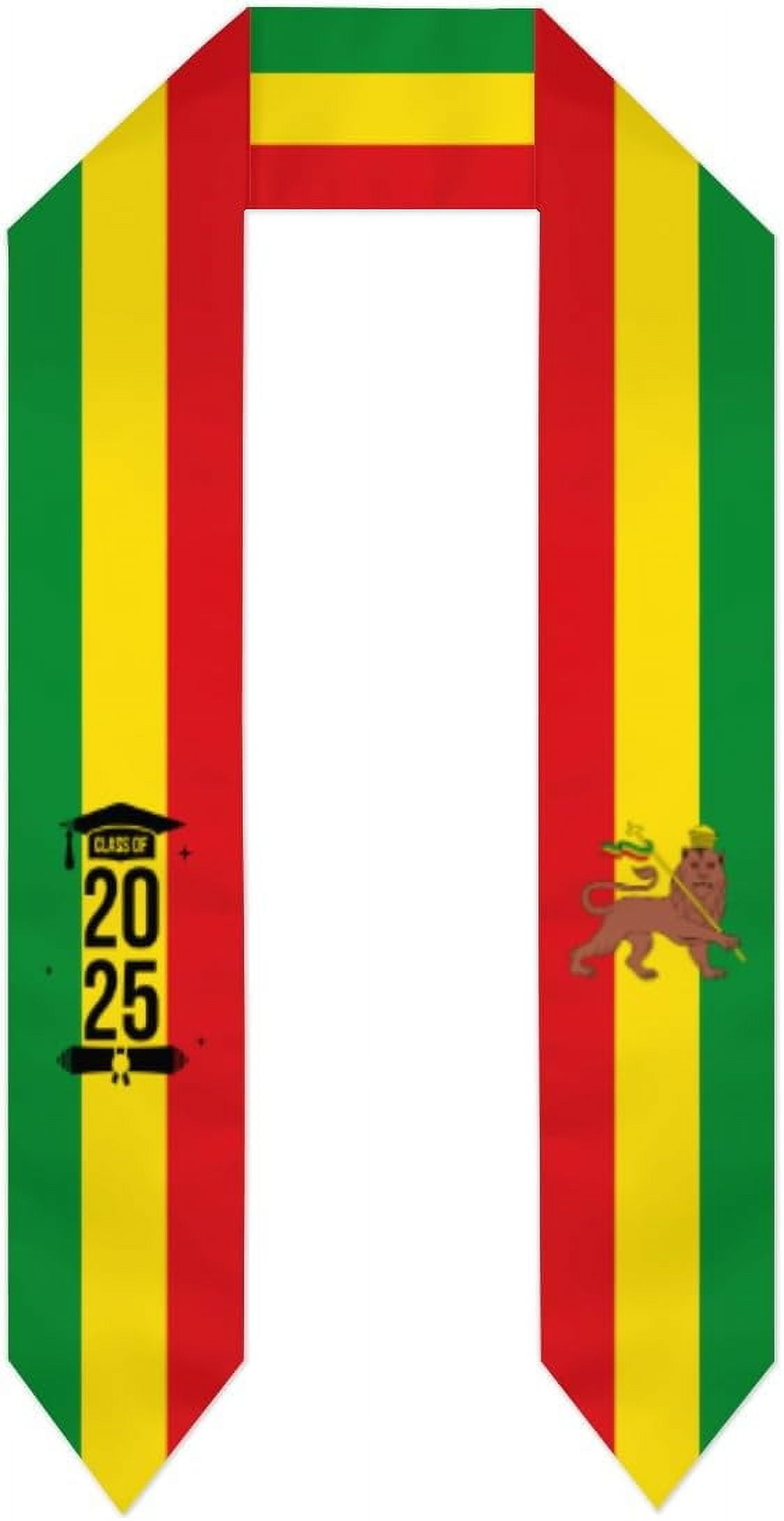 Class of 2025 Ethiopia Lions Flag Graduation Stoles Shawls Sash ...