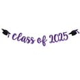 Class of 2025 Graduation Banner, Purple Glitter, Graduation Party ...