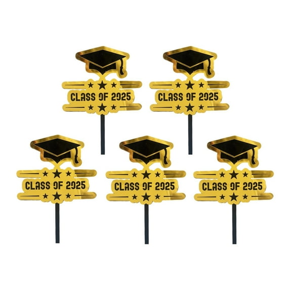 Class of 2025 Graduation Cake Decorations Set Glittery Hat Design ...